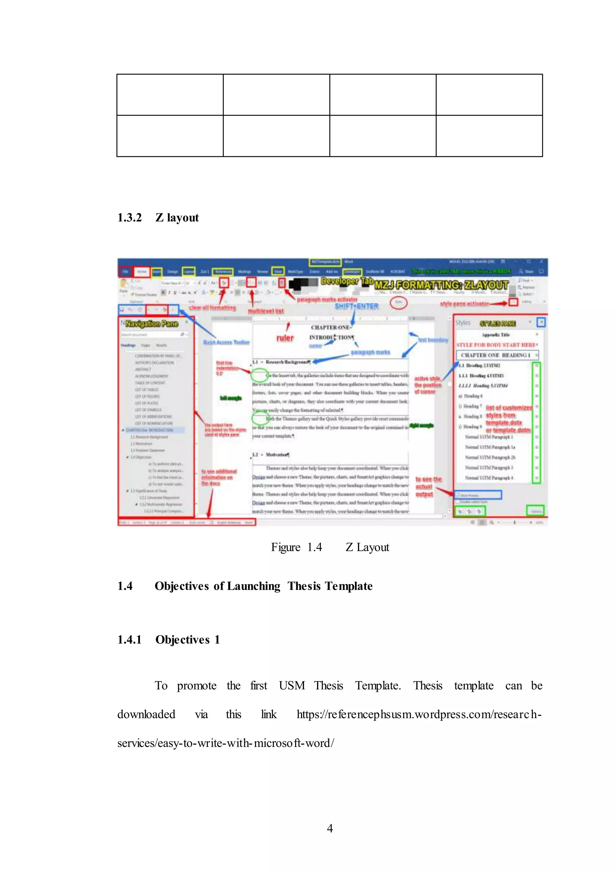 Thesis template v1.3 usm library | DOTX