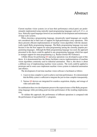 Efficient implementations of machine vision algorithms using a dynamically typed programming ...