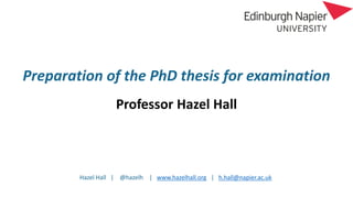 Preparation of the PhD thesis for examination | PPTX