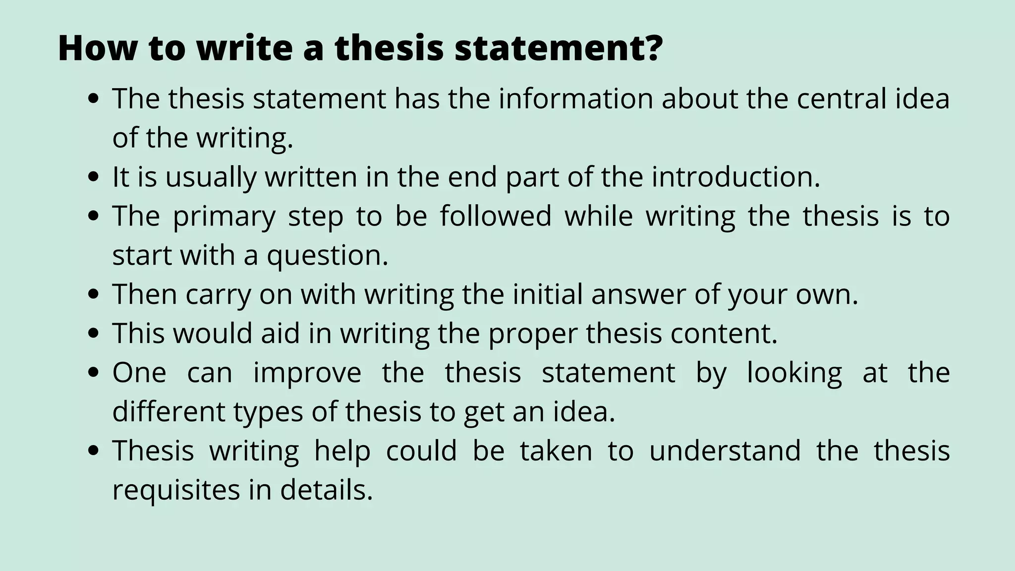 Thesis writing help | PPT