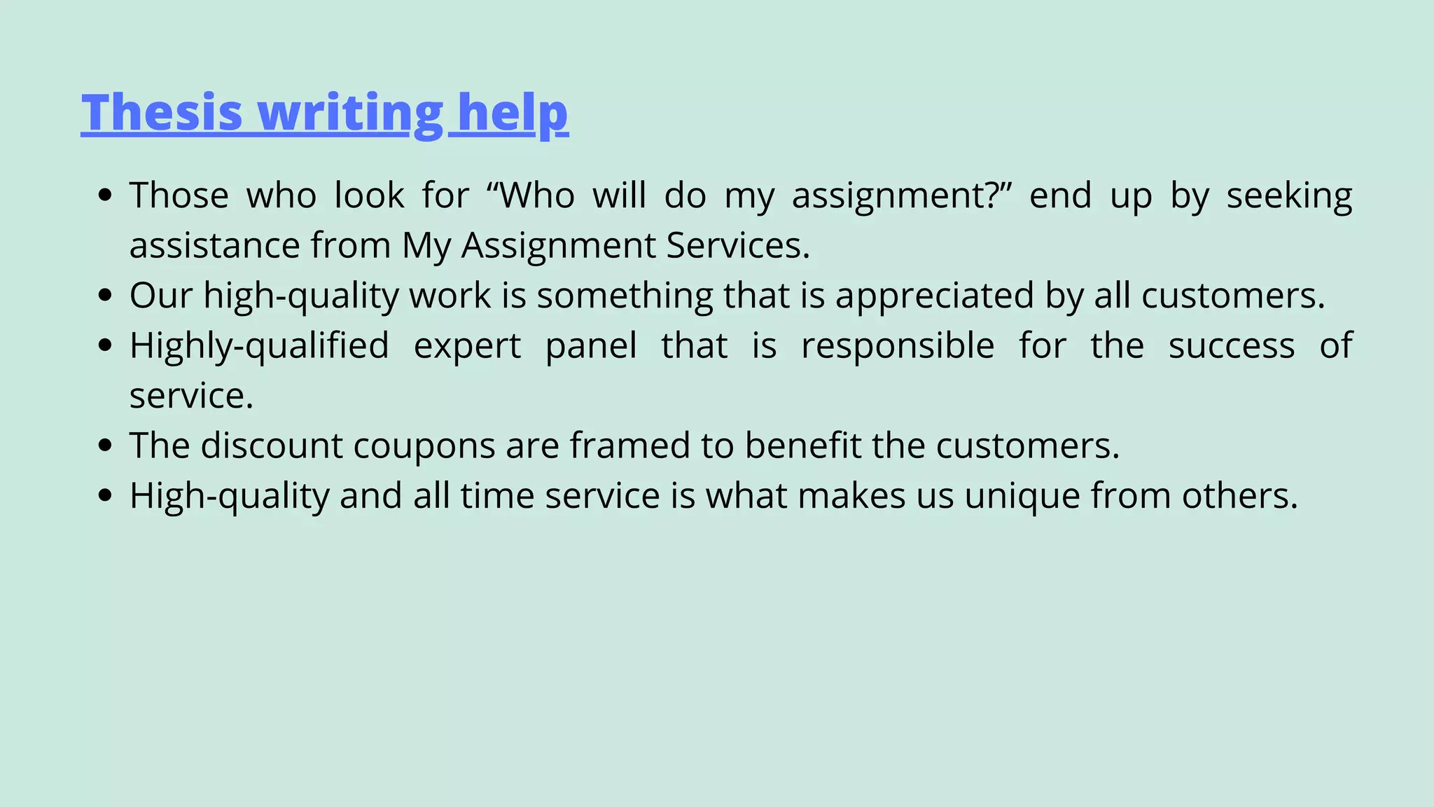 Thesis writing help | PPT