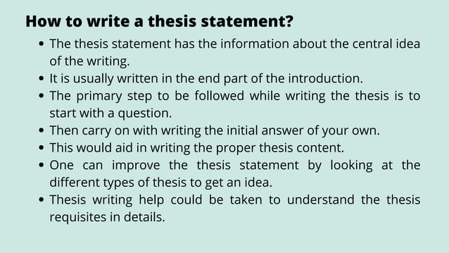 Thesis writing help | PPT