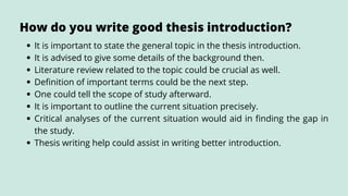 Thesis writing help | PPT