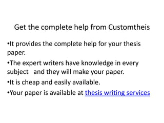 Thesis writing services | PPT