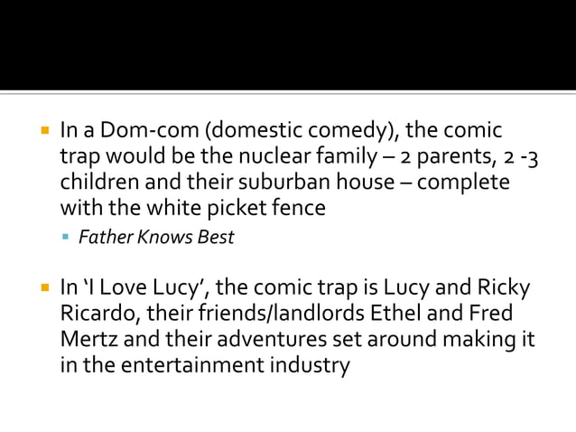 The sitcom – a basic recipe and conventions | PPTX | Comedy | Genres