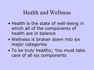 The Six Components of Health | PPT