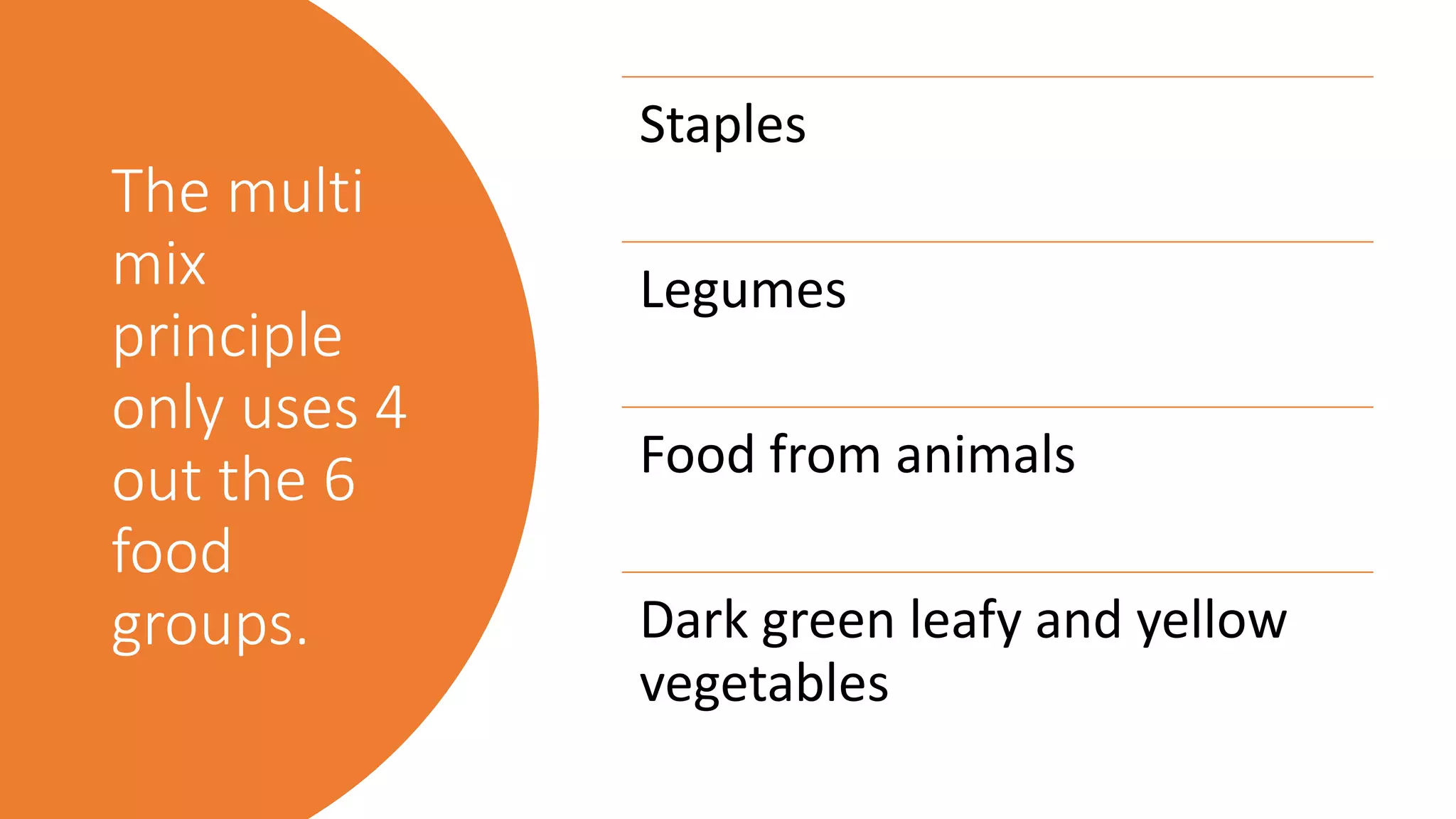 The six food groups | PPTX