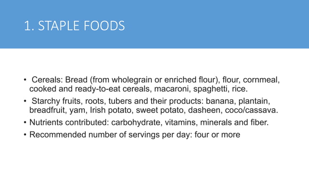 The six food groups | PPTX | Healthy Cooking and Eating | Food & Drink