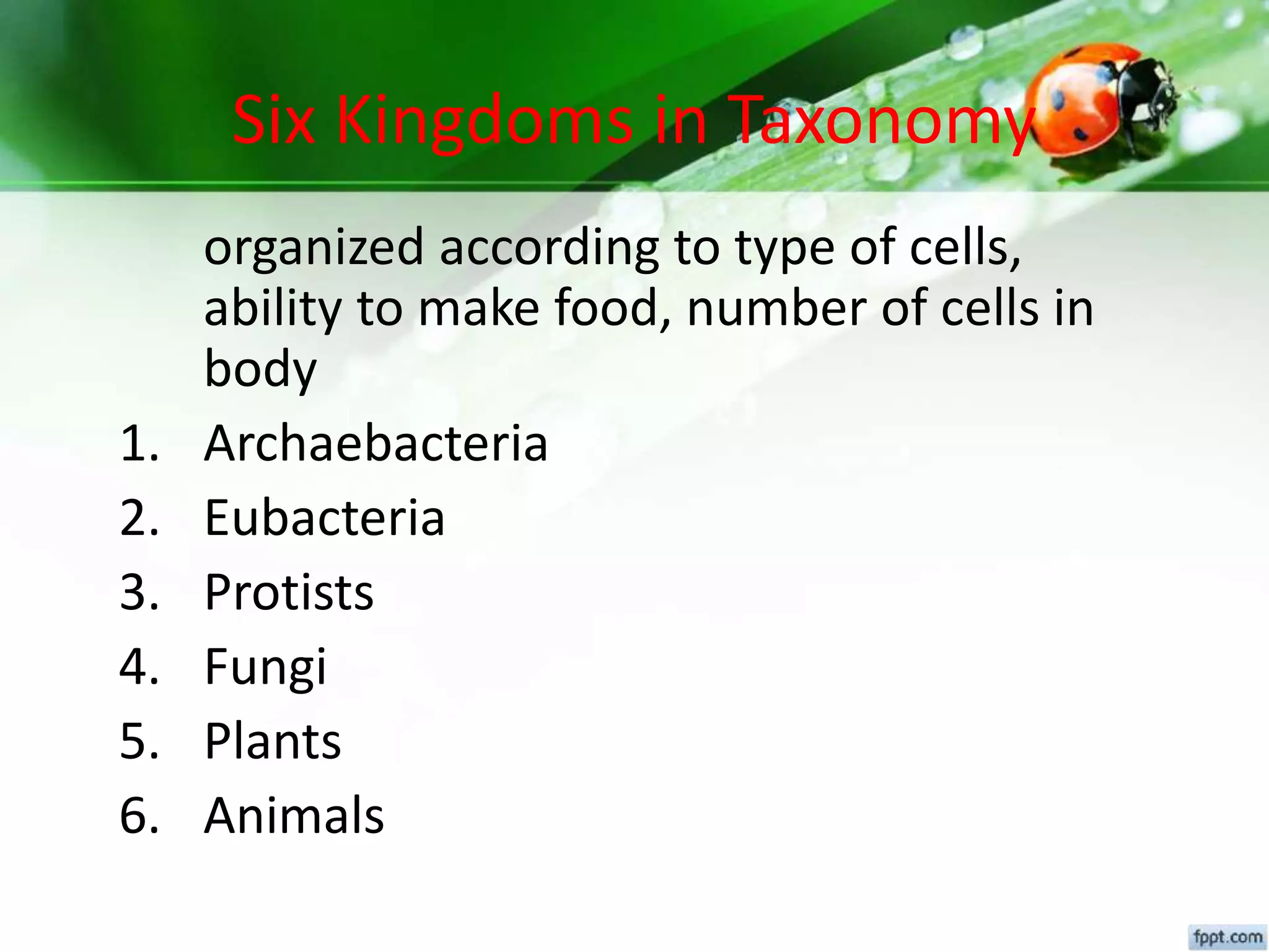 The six kingdoms | PPTX