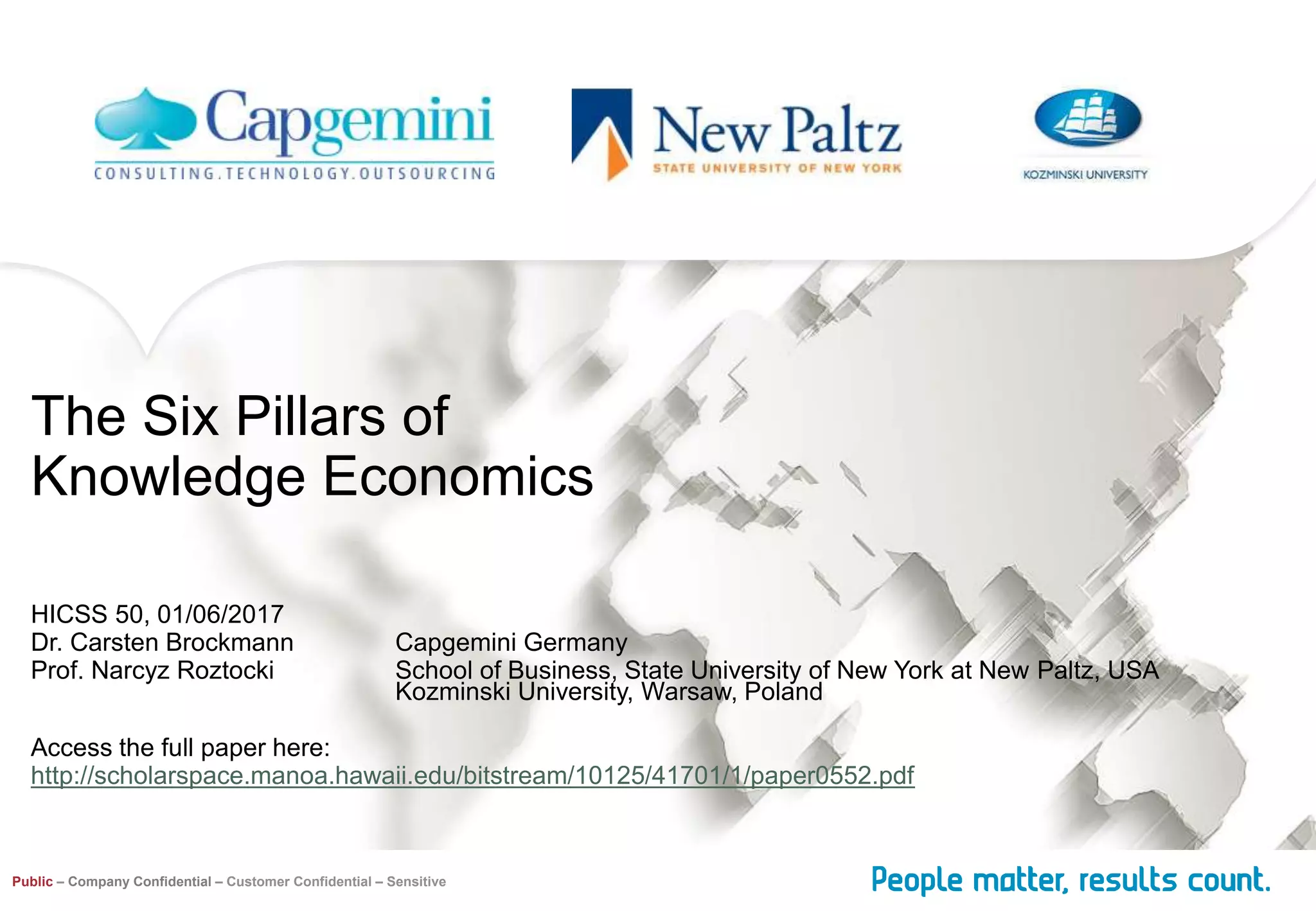 The Six Pillars of Knowledge Economics | PPTX