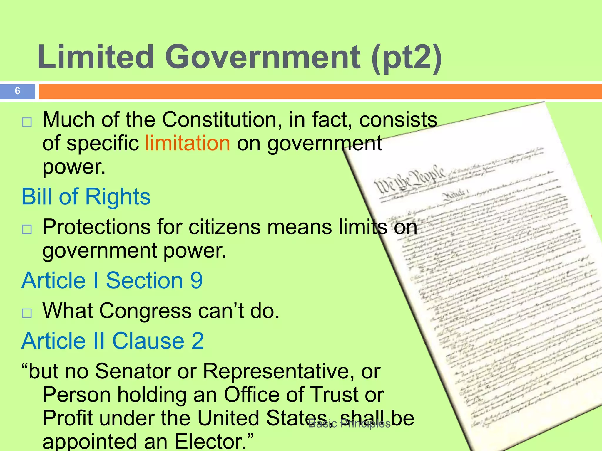 The six principles of government | PPTX