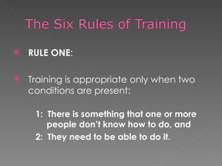 The Six Rules of Training | PPT