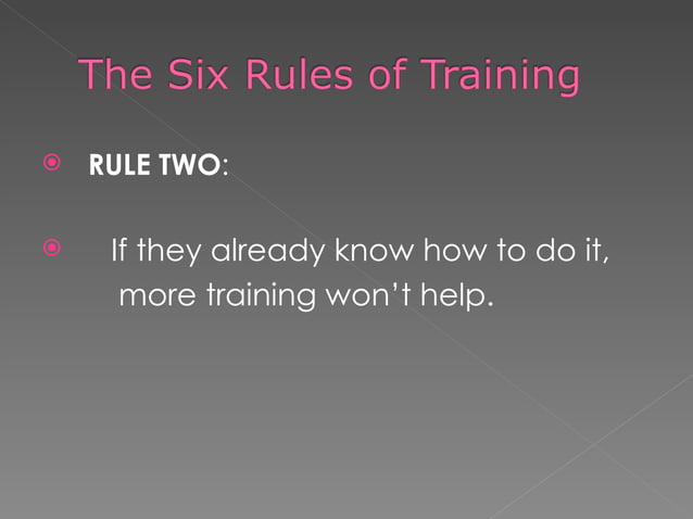 The Six Rules of Training | PPT