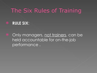The Six Rules of Training | PPT
