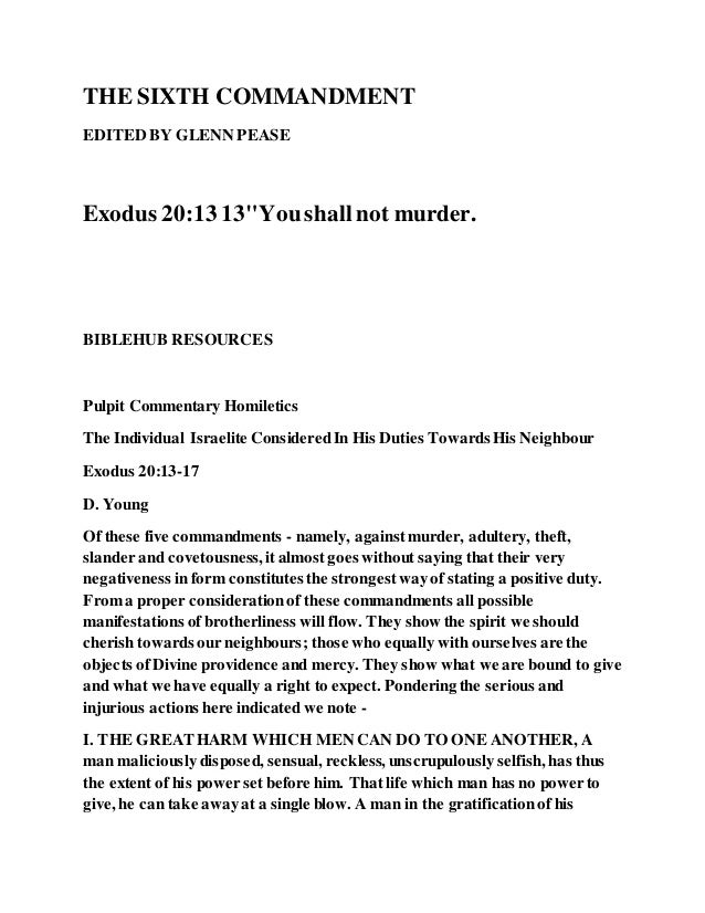 The sixth commandment