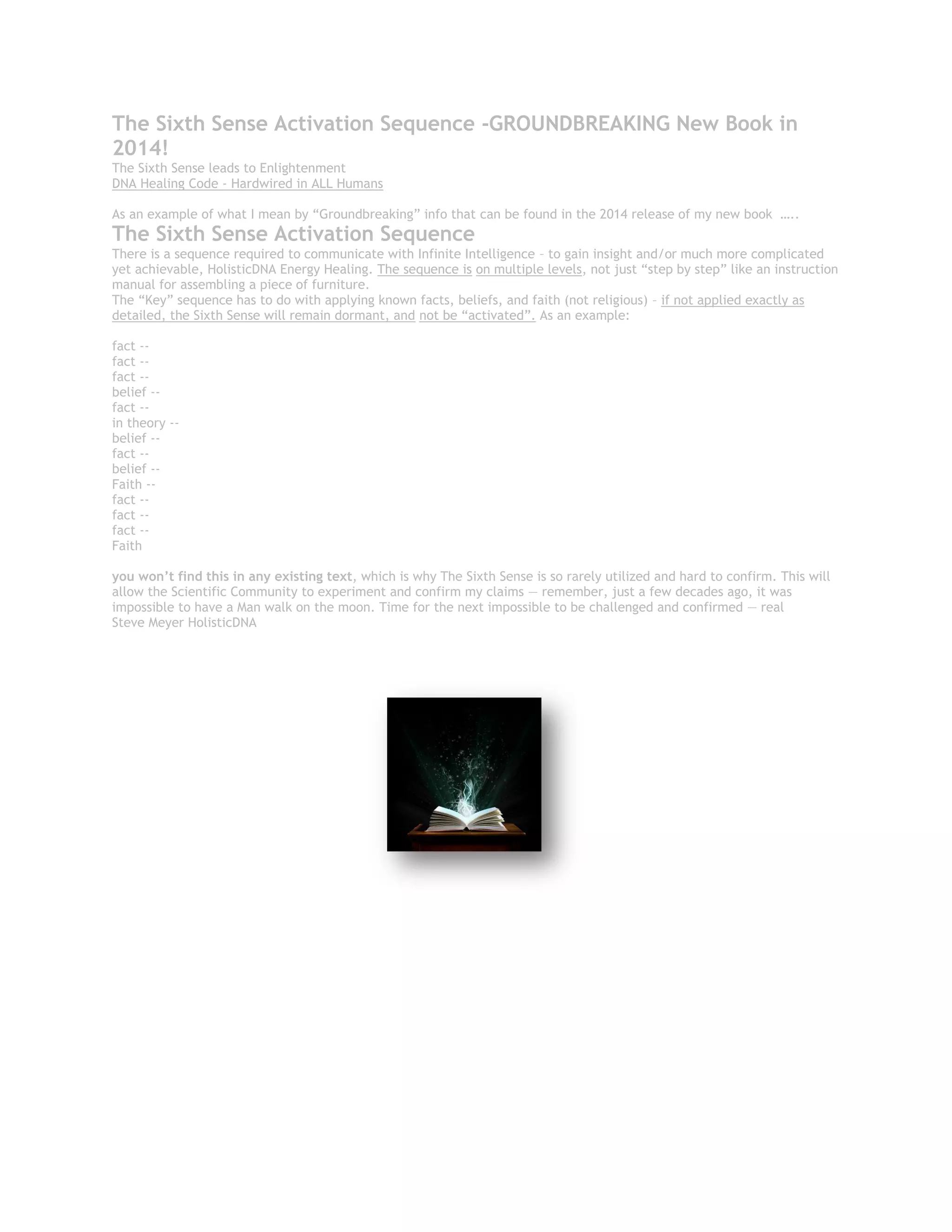 The Sith Sense Activation Sequence by Steve Meyer -- GROUNDBREAKING | PDF