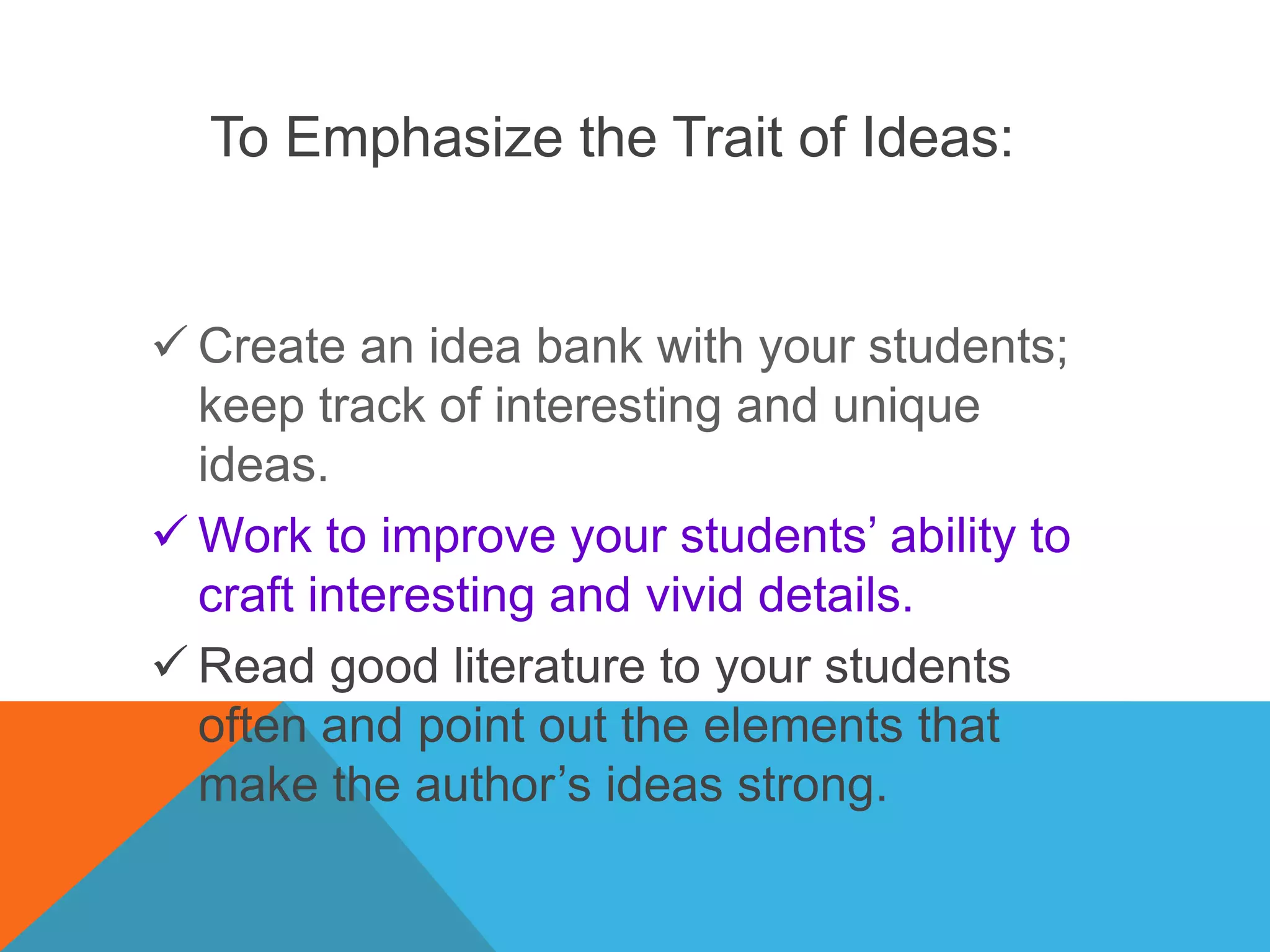 The six traits ideas | PPT