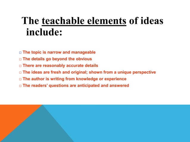 The six traits ideas | PPT