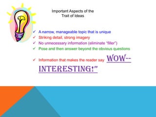 The six traits ideas | PPTX