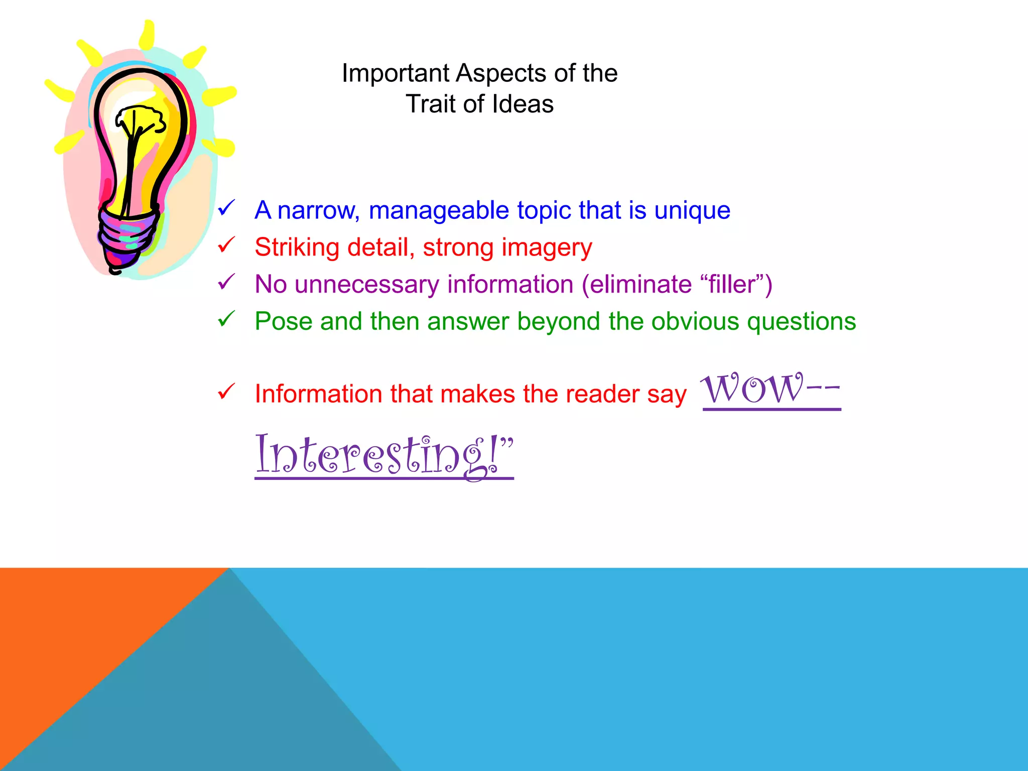 The six traits ideas | PPT | Free Download