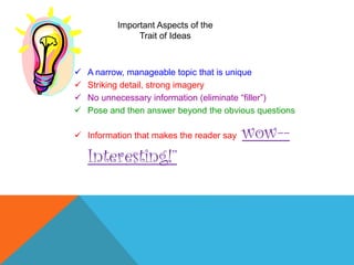 The six traits ideas | PPT