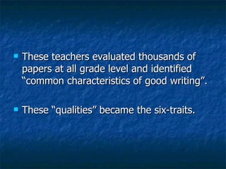 The Six Traits Of Writing Powerpoint For Training | PPT