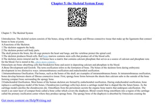 The Skeletal System Essay | PDF