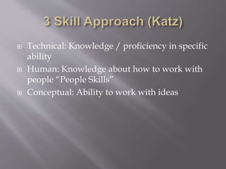 The skills approach of leadership | PPTX