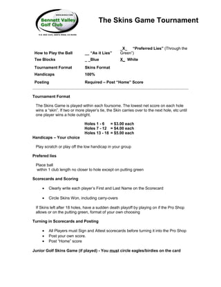 The skins game tournament b&w version modified | DOC