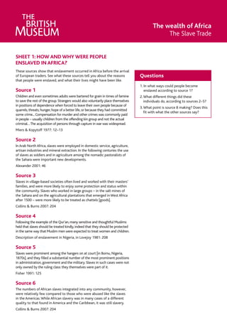 The slavetrade studentsworksheets | PDF