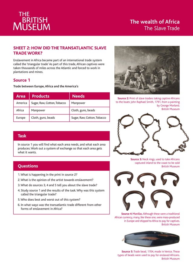 The slavetrade studentsworksheets | PDF