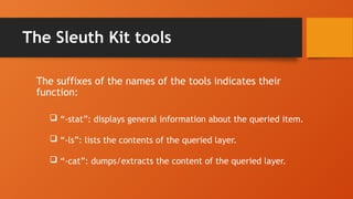 Introduction to the Sleuth Kit and filesystem forensics | PPTX