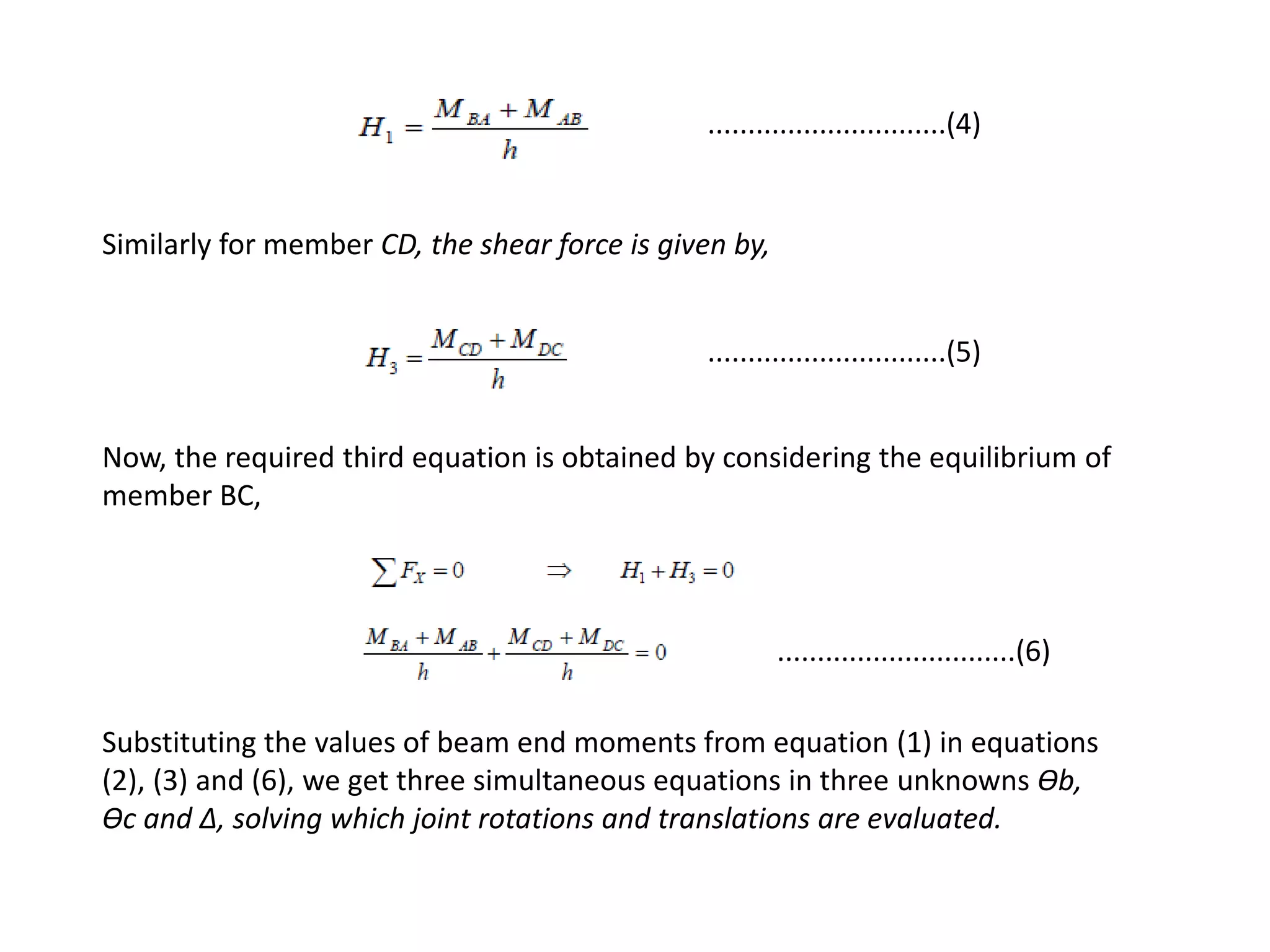 ANALYSIS OF FRAMES USING SLOPE DEFLECTION METHOD | PPTX