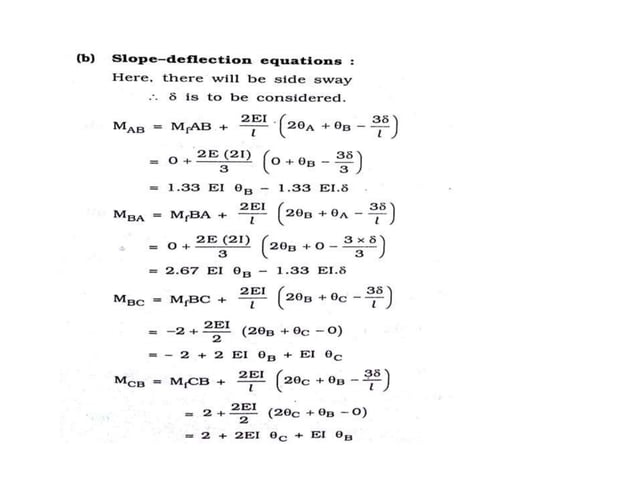 ANALYSIS OF FRAMES USING SLOPE DEFLECTION METHOD | PPTX | Physics | Science