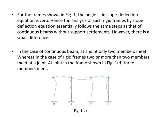 ANALYSIS OF FRAMES USING SLOPE DEFLECTION METHOD | PPTX | Physics | Science