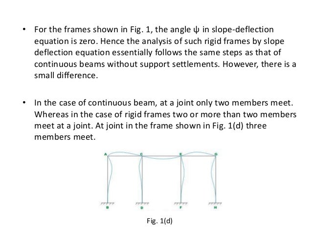 ANALYSIS OF FRAMES USING SLOPE DEFLECTION METHOD
