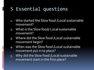 The slow food movement | PPTX