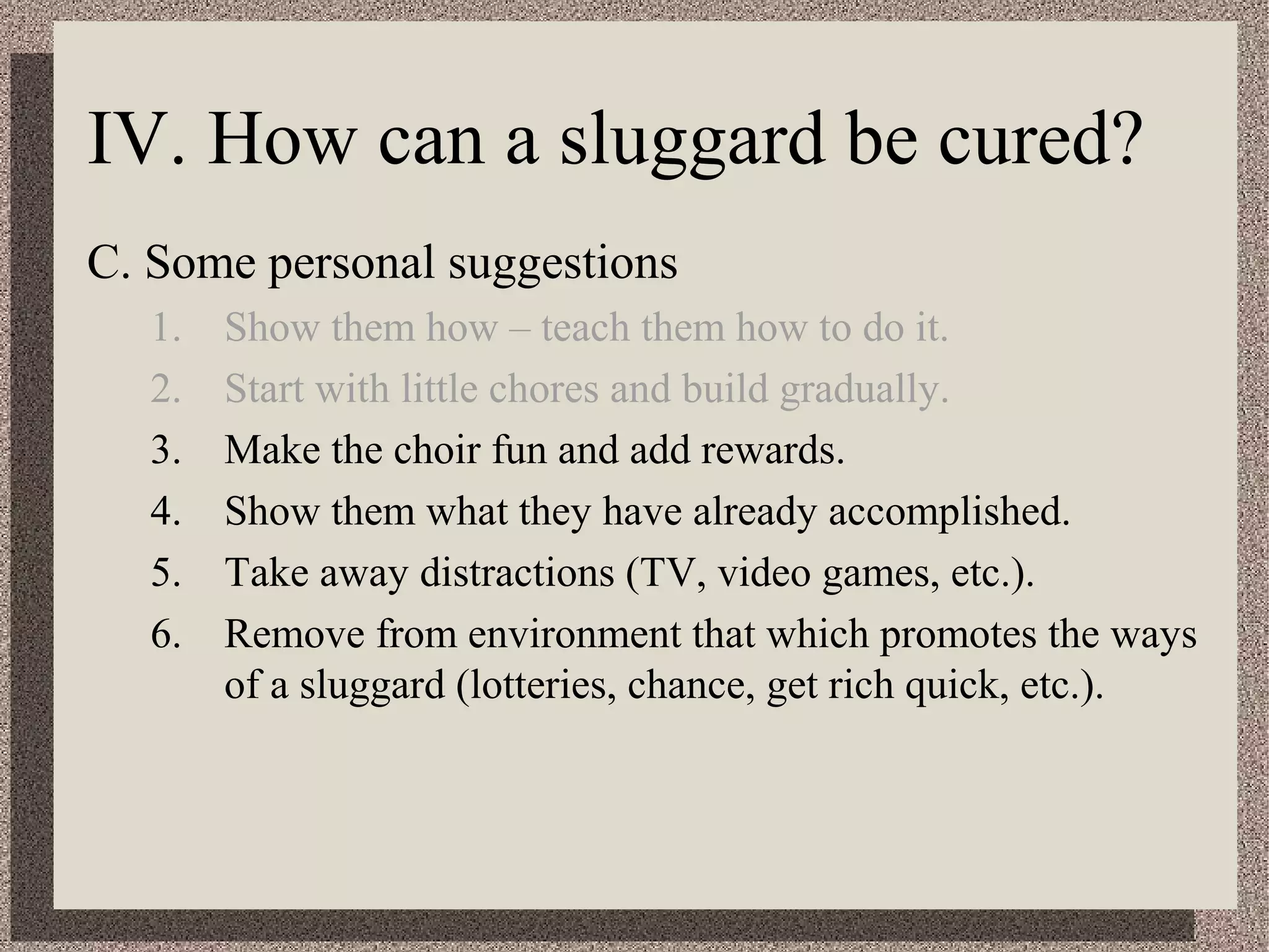 The People of Proverbs (Part 3): The Sluggard | PPT