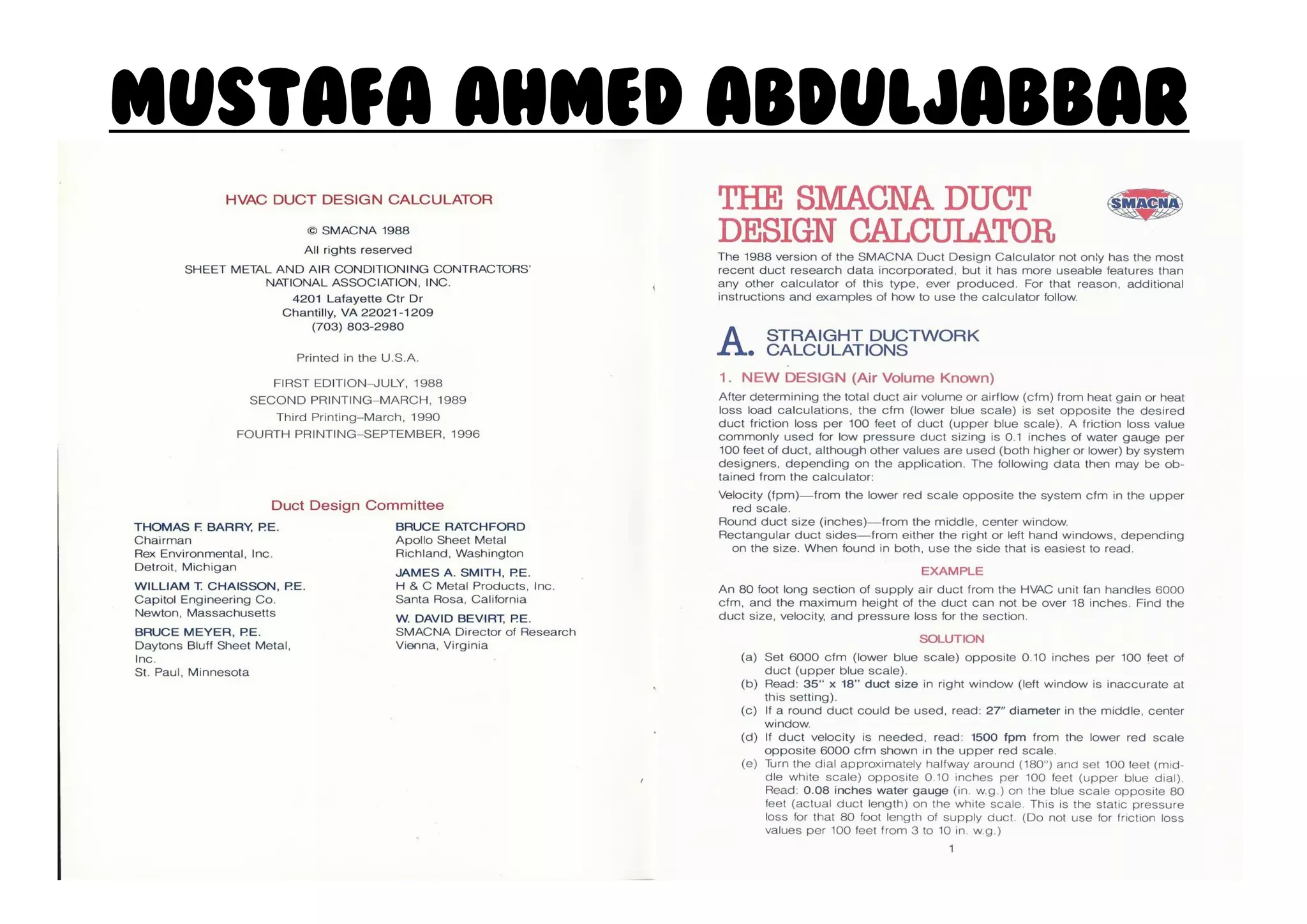 The smacna duct design calculator (2) | PDF