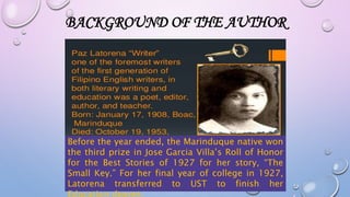 The small key by: Paz M. Latorena | PPT