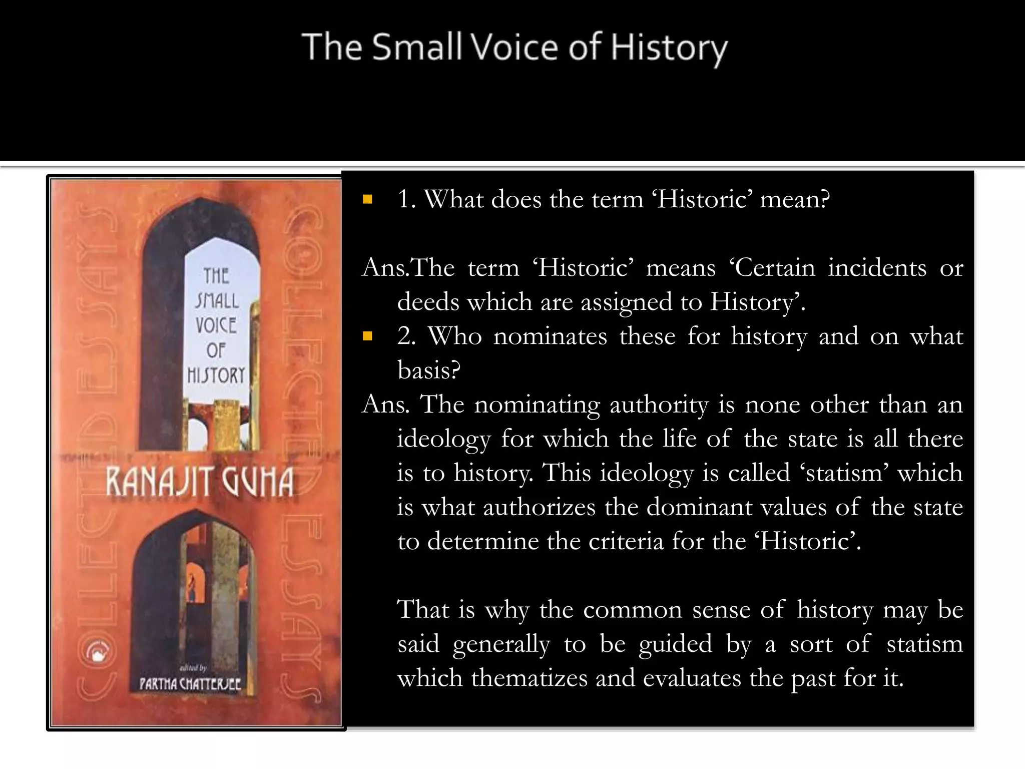 The small voice of history | PPTX