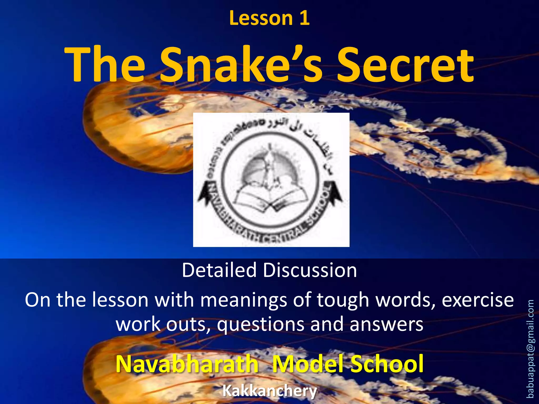 The snakes secret lesson 1 | PPTX