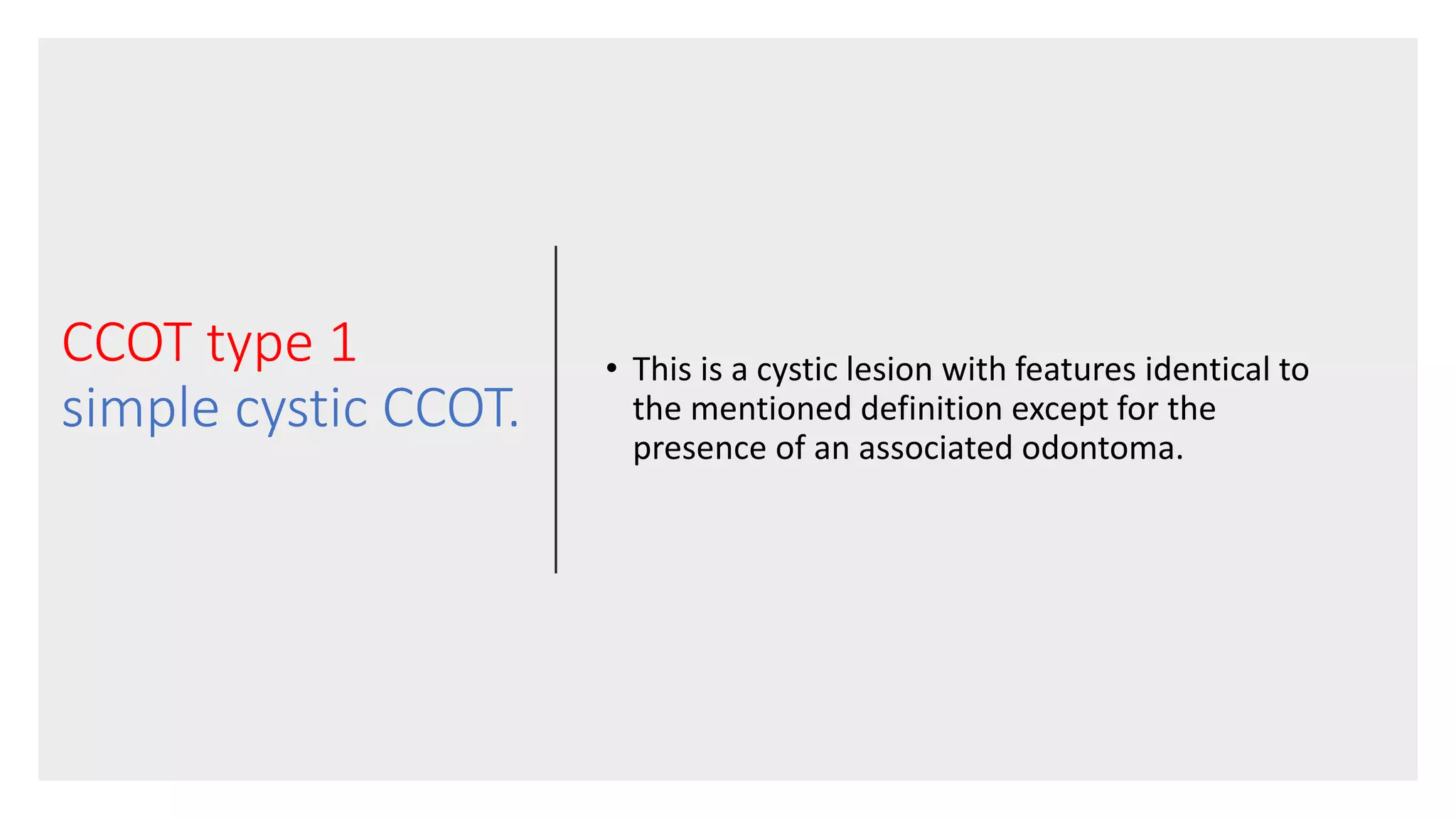The so called Calcifying Odontogenic Cyst (Doctor Faris Alabeedi MSc ...
