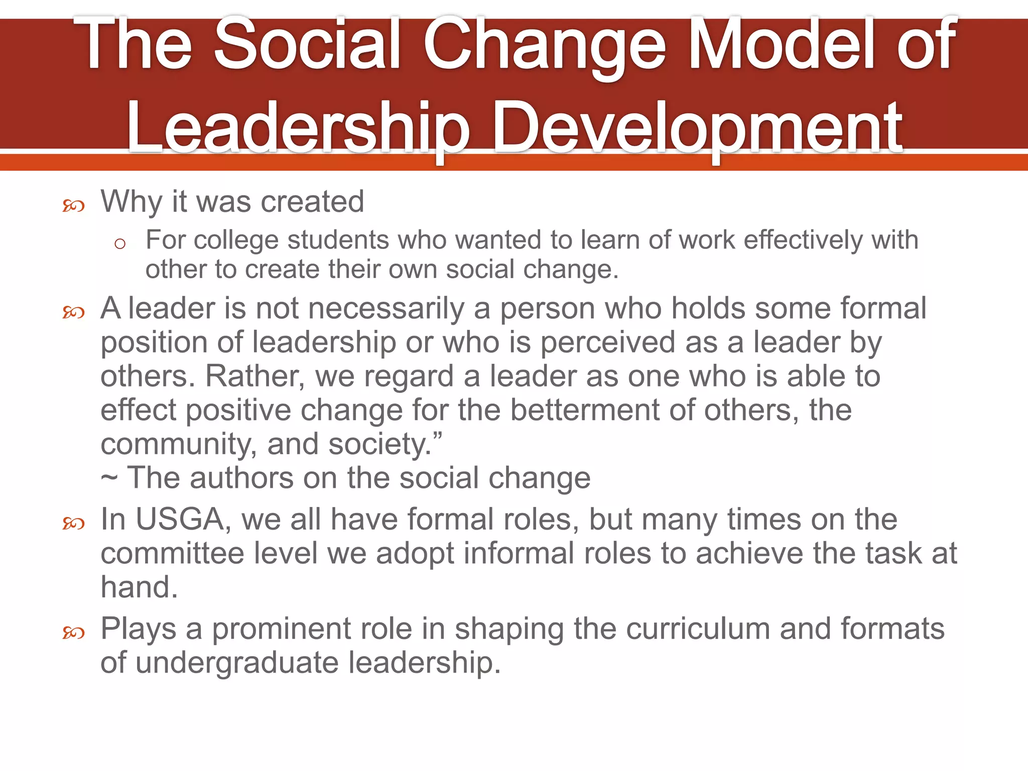 The Social Change Model | PPTX