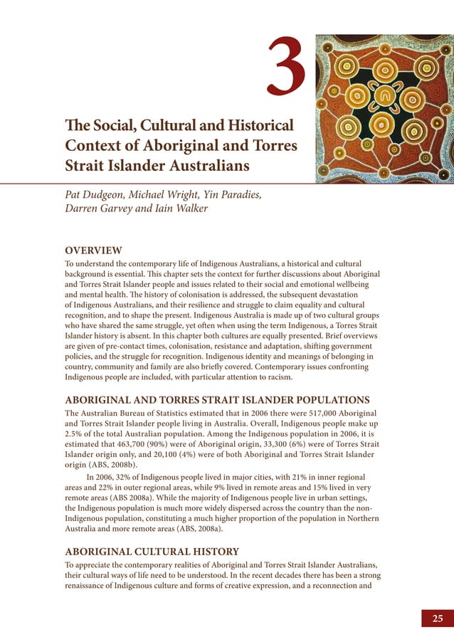 The social, cultural and historical context od aboriginal and torres ...