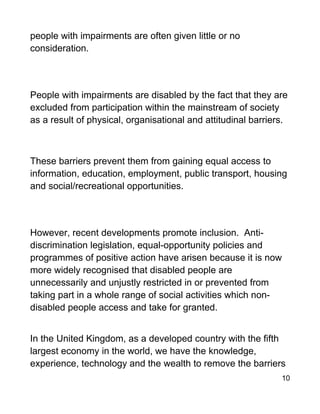 The Social Model Of Disability Scottish Accessible Information Forum ...