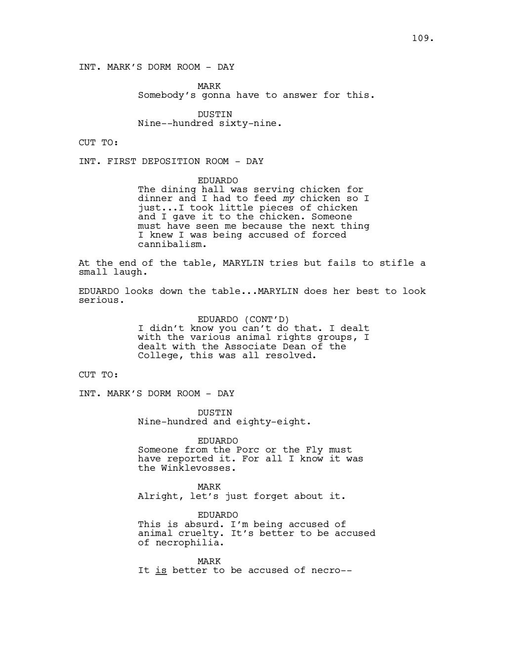 Thesocialnetwork screenplay