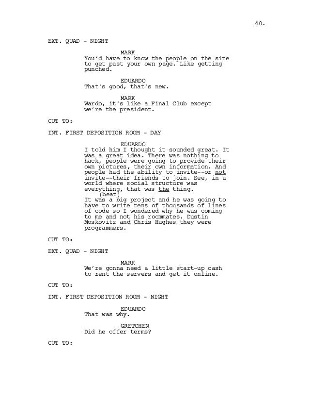 Thesocialnetwork screenplay