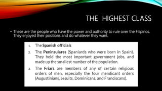 The social structure of the Philippines in the 19th century | PPTX