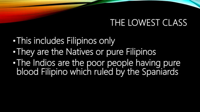 The social structure of the Philippines in the 19th century